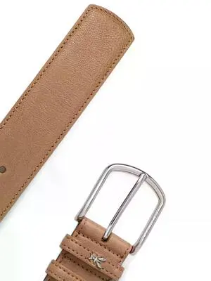 Patrizia Pepe Grained Leather Belt With Logo Plaque