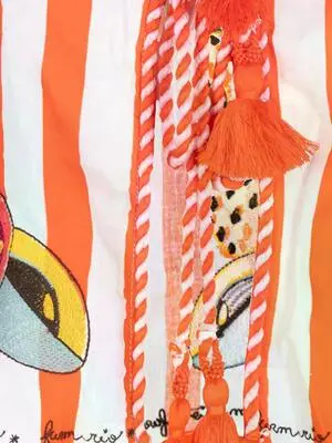 Farm Rio Embroidered Striped Blouse