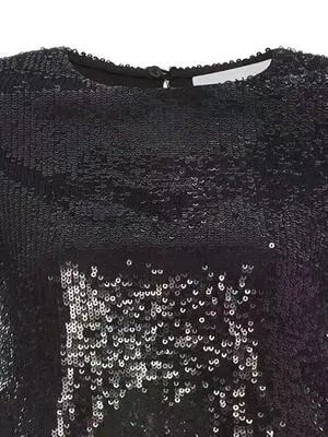 Monse Sequin Embellished Lace Trim Cropped Top