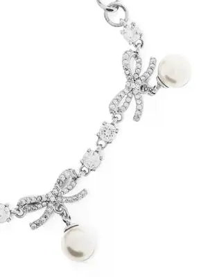SELF-PORTRAIT Crystal-embellished Bow-detail Bracelet