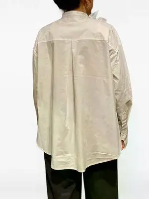 PSOPHIA Floral-applique Mandarin-collar Shirt