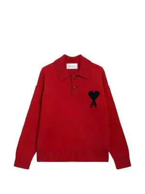 AMI Paris Boxy-fit Polo Top