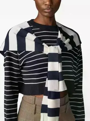 Monse Striped Cropped Sweater