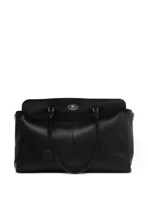 Burberry Knight Stamp Leather Tote Bag - Black