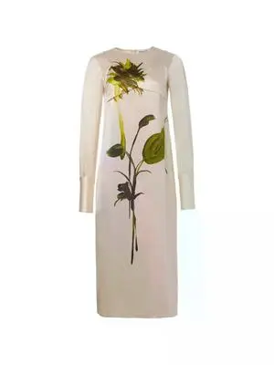 Monse Deconstructed Sunflower-print Midi Dress - Neutrals