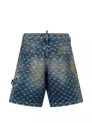 Dsquared2 Monogram Dirty Wash Carpenter Shorts