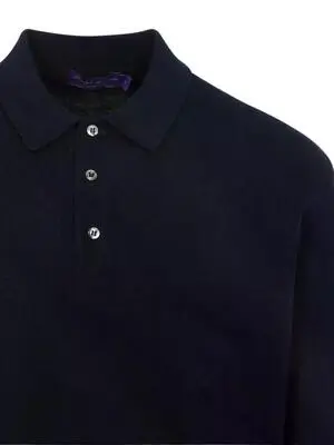 Ralph Lauren Purple Label Cashmere Polo Sweater - Blue