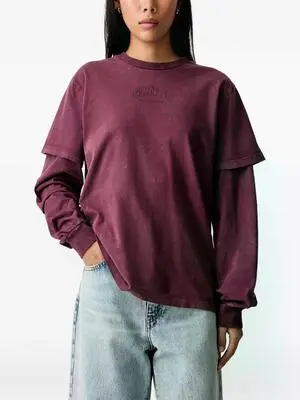 GANNI Double-sleeve Sweatshirt - Red