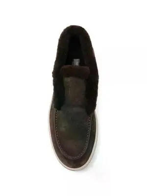 Officine Creative Frame Shearling-trim Suede Ankle Boots