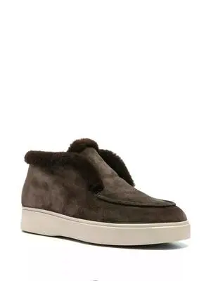 Officine Creative Frame Shearling-trim Suede Ankle Boots
