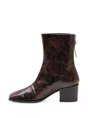 AeydĒ Amina Snake-effect Leather Ankle Boots