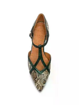 Chie Mihara Hidrow" Snake-print Leather Heeled Pumps