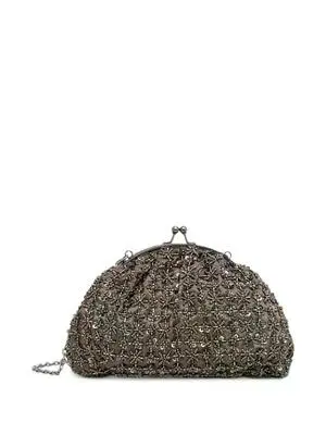HOSS INTROPIA Beaded Sequined Clutch Bag With Chain Strap