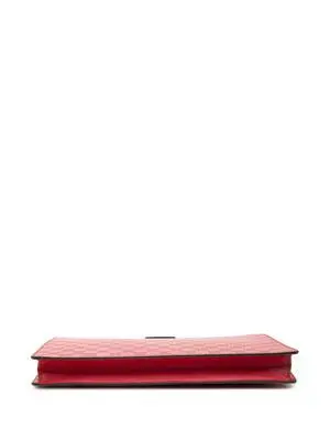 Gucci Embossed Leather Zip Messenger Bag