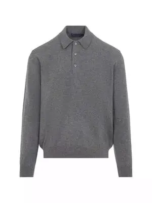 Ralph Lauren Purple Label Cashmere Polo Sweater - Grey
