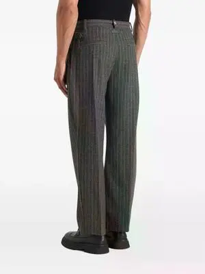 Manière De Voir Pierre Twin Pleat Wool Pinstripe Trousers - Grey