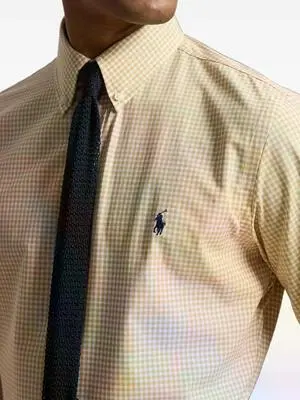 Polo Ralph Lauren Custom Fit Gingham Stretch-poplin Shirt - Neutrals