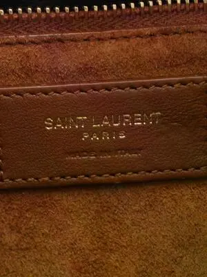 Saint Laurent Le 5 A 7 Croc Embossed Leather Shoulder Bag