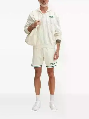 FILA Pinstripe Quarter-zip Long-sleeve Polo Top