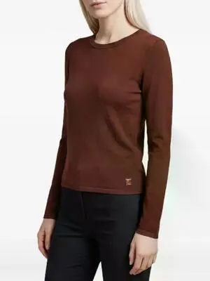 Saint Laurent Cassandre Long-sleeve Top - Brown
