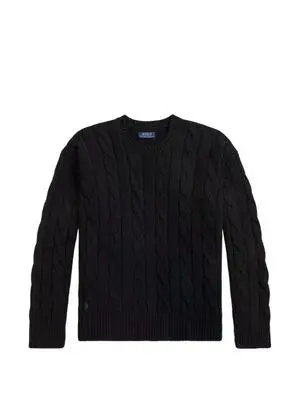 Polo Ralph Lauren Relaxed Fit Cable Wool-blend Jumper - Black