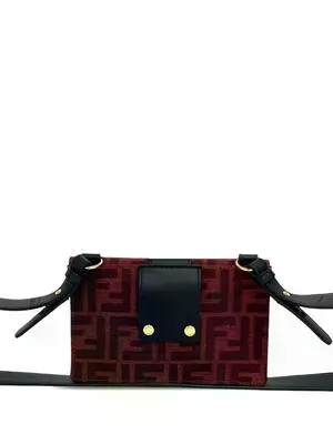 Fendi Zucca Canvas Baguette Pouch - Red