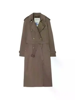 Burberry Long Tropical Gabardine Waterloo Trench Coat - Brown
