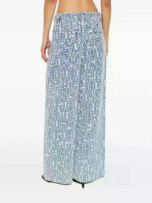SELF-PORTRAIT Textured Wide-leg Jeans