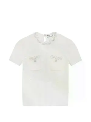SELF-PORTRAIT Appliqué Open-knit Top