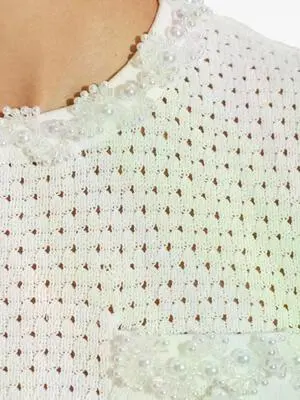 SELF-PORTRAIT Appliqué Open-knit Top