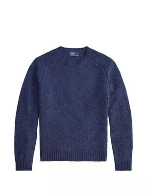Polo Ralph Lauren Suede-patch Wool-cashmere Jumper - Blue