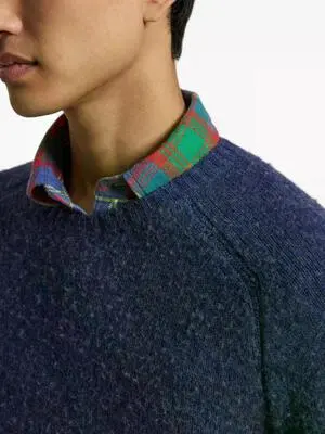 Polo Ralph Lauren Suede-patch Wool-cashmere Jumper - Blue