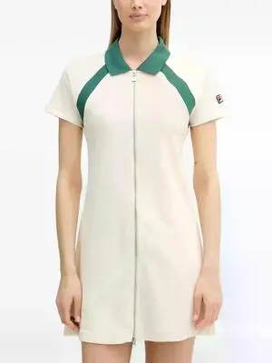 FILA Belfiore Zip-up Polo Collar Mini Dress - White