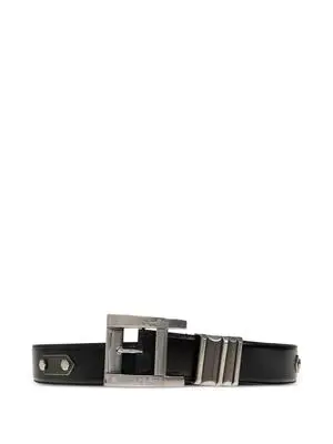 Versace Calf Leather Belt With Metal Buckle - Black