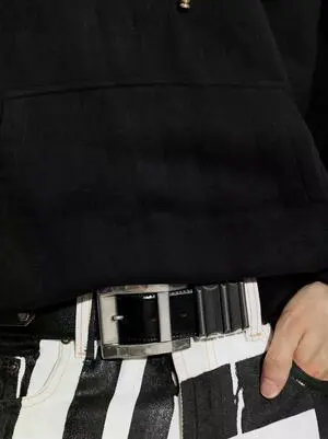 Versace Calf Leather Belt With Metal Buckle