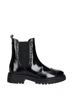 Barbour Fawne Brogue-detail Chelsea Boots - Black