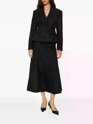 SELF-PORTRAIT Metallic-effect Bouclé Midi Dress