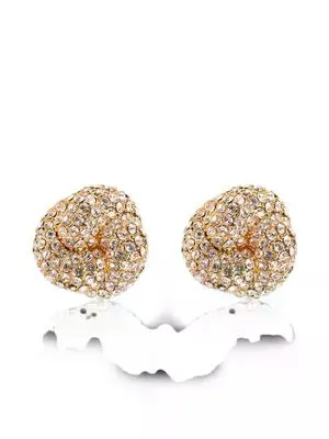 SELF-PORTRAIT Crystal-embellished Knot Earrings