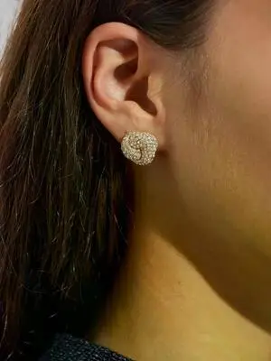 SELF-PORTRAIT Crystal-embellished Knot Earrings