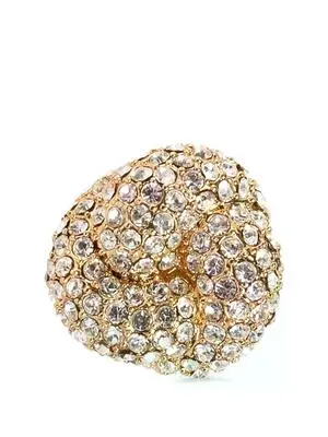 SELF-PORTRAIT Crystal-embellished Knot Earrings - Gold