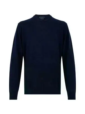 DANIELE FIESOLI Merino Crew Neck Long Sleeve Sweater - Blue