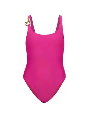 Moschino Heart-motif Toggle-detail Swimsuit - Pink