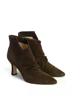 THE SELLER THE SELLER Ruched Point-Toe Stiletto Ankle Boots Brown