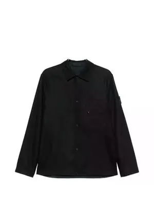 Stone Island Logo-patch Overshirt - Black