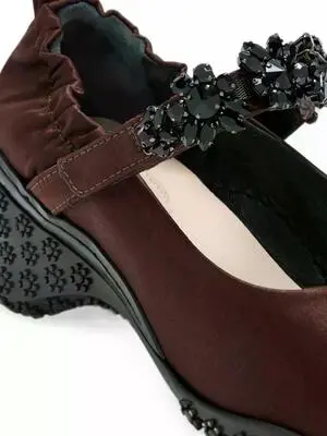 Simone Rocha Embellished Ballet Flats - Brown