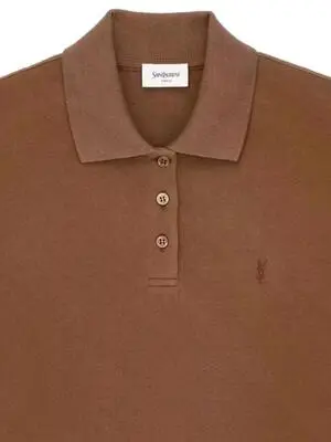 Saint Laurent Cropped Logo Polo Top