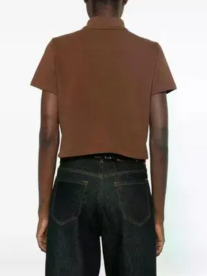 Saint Laurent Cropped Logo Polo Top