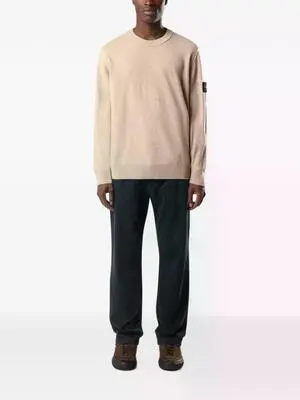 Stone Island Rws Geelong Wool Crewneck Jumper - Neutrals