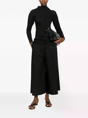 Issey Miyake Pleated Texture Top - Black