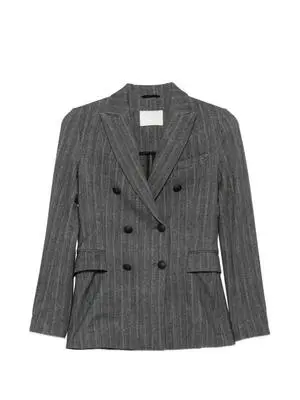 CIRCOLO 1901 Double-breasted Pinstripe Blazer - Grey